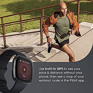 Fitbit Sense Advanced Smartwatch with Tools for Heart Health, Stress Management & Skin Temperature Trends, Carbon/Graphite, One Size (S & L Bands Included)