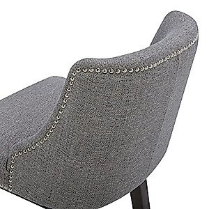 CHITA Counter Height Swivel Barstool,26" H Seat Height Upholstered Bar Stool,Fabric in Fog