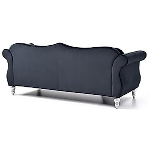 Glory Furniture Hollywood Velvet Sofa in Black