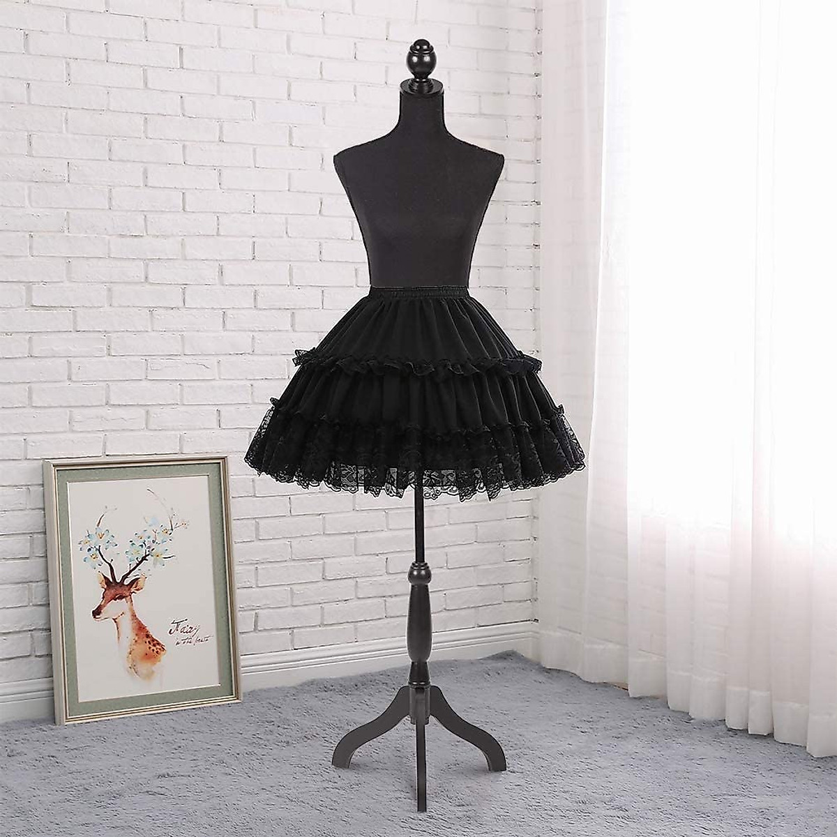Dress Mannequin Female Dress Form Torso Manikin Body Model with Tripod Stand, 60-67 Inch Height Adjustable Maniquins Torso for Sewing Dressmakers Dress Jewelry Display, Black