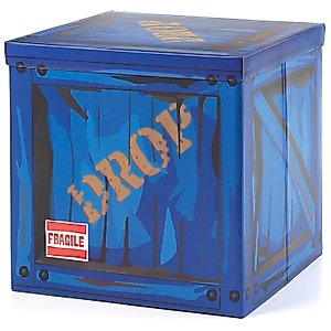 CampLiner Large Loot Drop Box Accessory (14” x 14” x 14”) - Goes with Merch Like Pickaxes, Guns, Costumes - Perfect Decoration Gift for Gamers, Boys, Parties