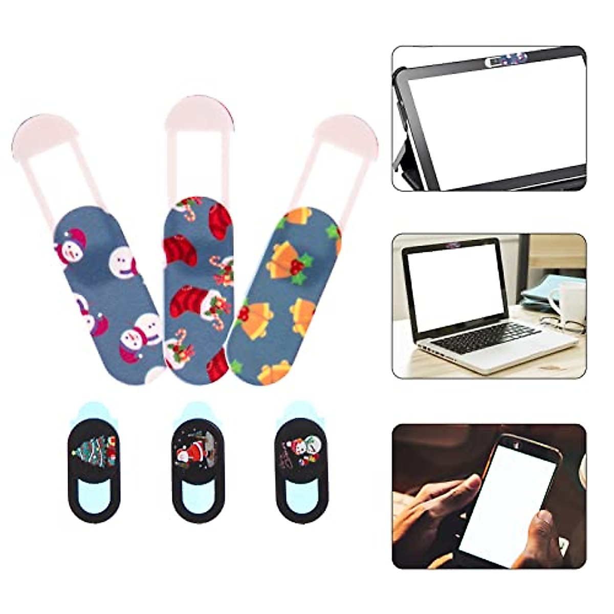 UKCOCO 6pcs Christmas Camera Cover Abs Webcam Slider Laptop Camera Blocker Camera Slide Blocker Webcam Cover Slide Camera Protector Cover Phone Slide Blocker Protective Case Notebook