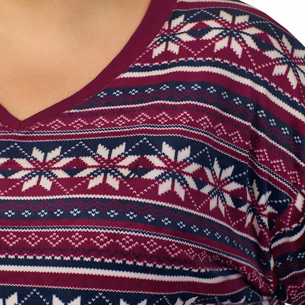 Nautica Women's 2 Piece Fleece Pajama Sleepwear Set (Medium, Purple)