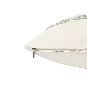 Creative Co-Op Oh, Hello Embroidered Square Cotton Pillow, Grey