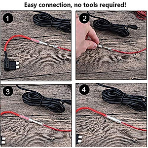 Gebildet Dash Cam Hardwire Kit Mini USB,10ft 12V-24V to 5V Low Voltage Protection ACN/ACS/ACU Add a Circuit Fuse Holders (Right Angle Mini USB+Fuse kit)