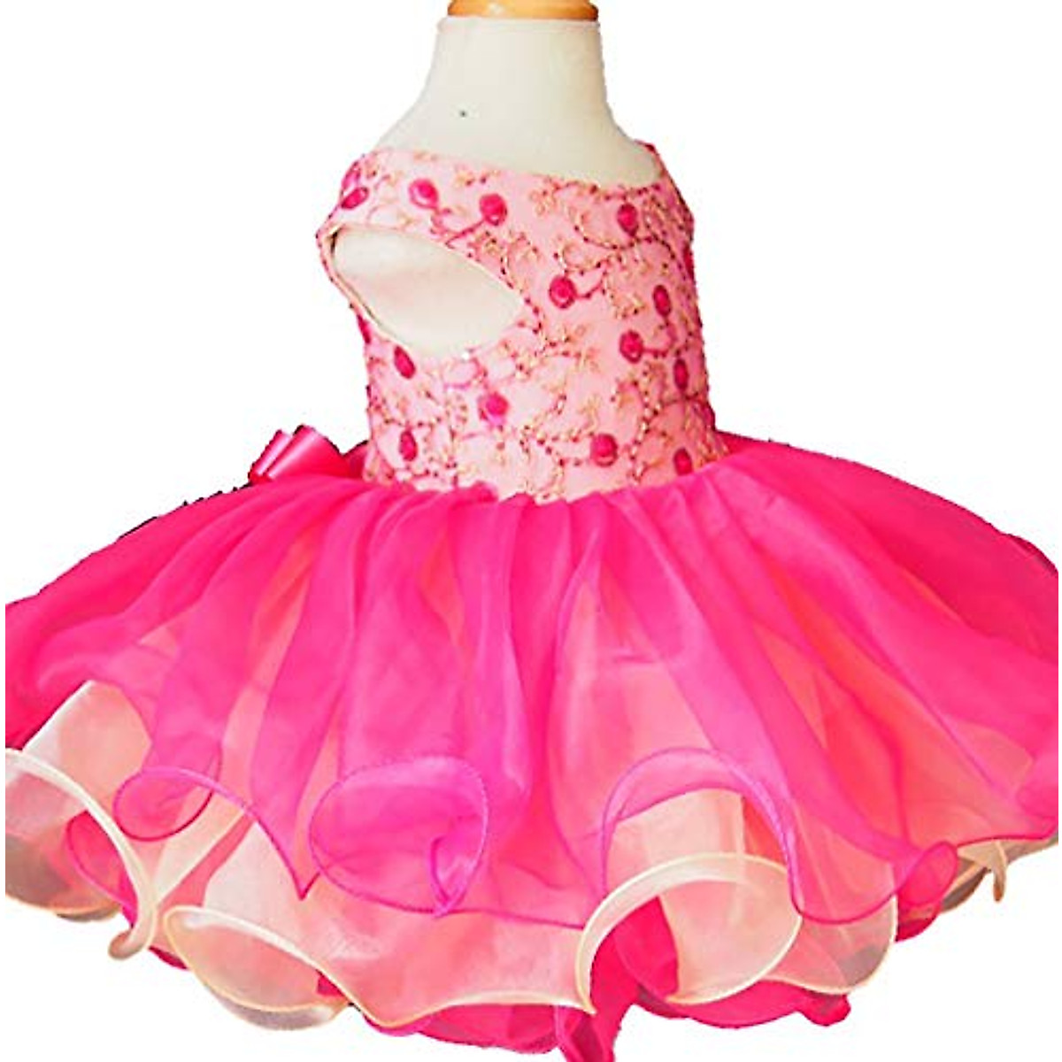 Jenniferwu EB1130F Infant Toddler Baby Newborn Little Girl's Pageant Party Birthday Dress HOTPINK Size 12-18M