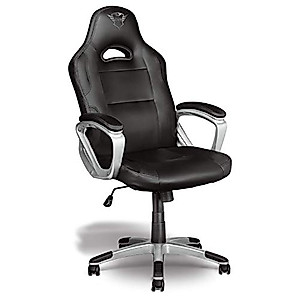 Trust Gaming Chair GXT 705 Ryon - Ergonomic PC Desk Swivel Chair, Full 360° Rotatable, Class 4 Gas Lift, Armrest with Cushions, Tilting Seat, Double Wheels - Black