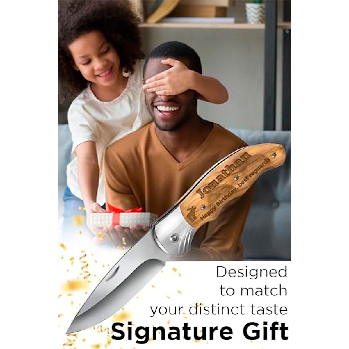 Personalized Gift for Men - Customized Pocket Knife Custom Engraved Knives Gifts Dad Husband Idea Birthday Christmas Valentine's Day Anniversary Stocking Stuffers 6651 PS