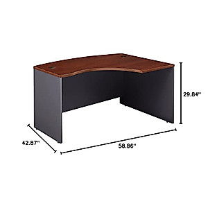 Bush Business Furniture Series C Collection 60W x 43D Right Hand L-Bow Desk Shell in Hansen Cherry