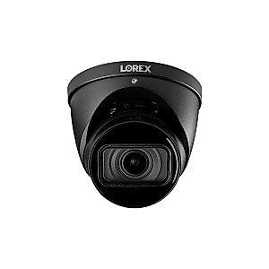 Lorex LNE9282BW-4PK 4K (8MP) Black Nocturnal Motorized Varifocal Smart IP Dome Security Camera, with Listen in Audio, Compatible with N881B, N882B and NR900X NVRs