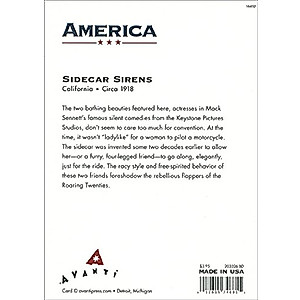 Avanti Flappers On Motorcycle America Collection Birthday Card