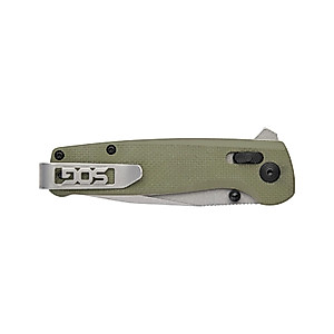 SOG Terminus XR G10 Daily Carry Rugged EDC Ambidextrous Pocket Folding Knife | G10 Handle | Wear-Resistant D2 Steel Blade, Olive Drab, Clam Pack