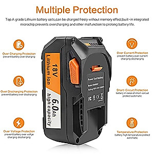 Fancy Buying 18V 6.0Ah/6000mAh Lithium Ion Replacement Battery Compatible with for RIDGID R840083 R840085 R840086 R840087 R840089 AC840085 AC840086 AC840087P AC840089 Series Drill Battery (2 Pack)
