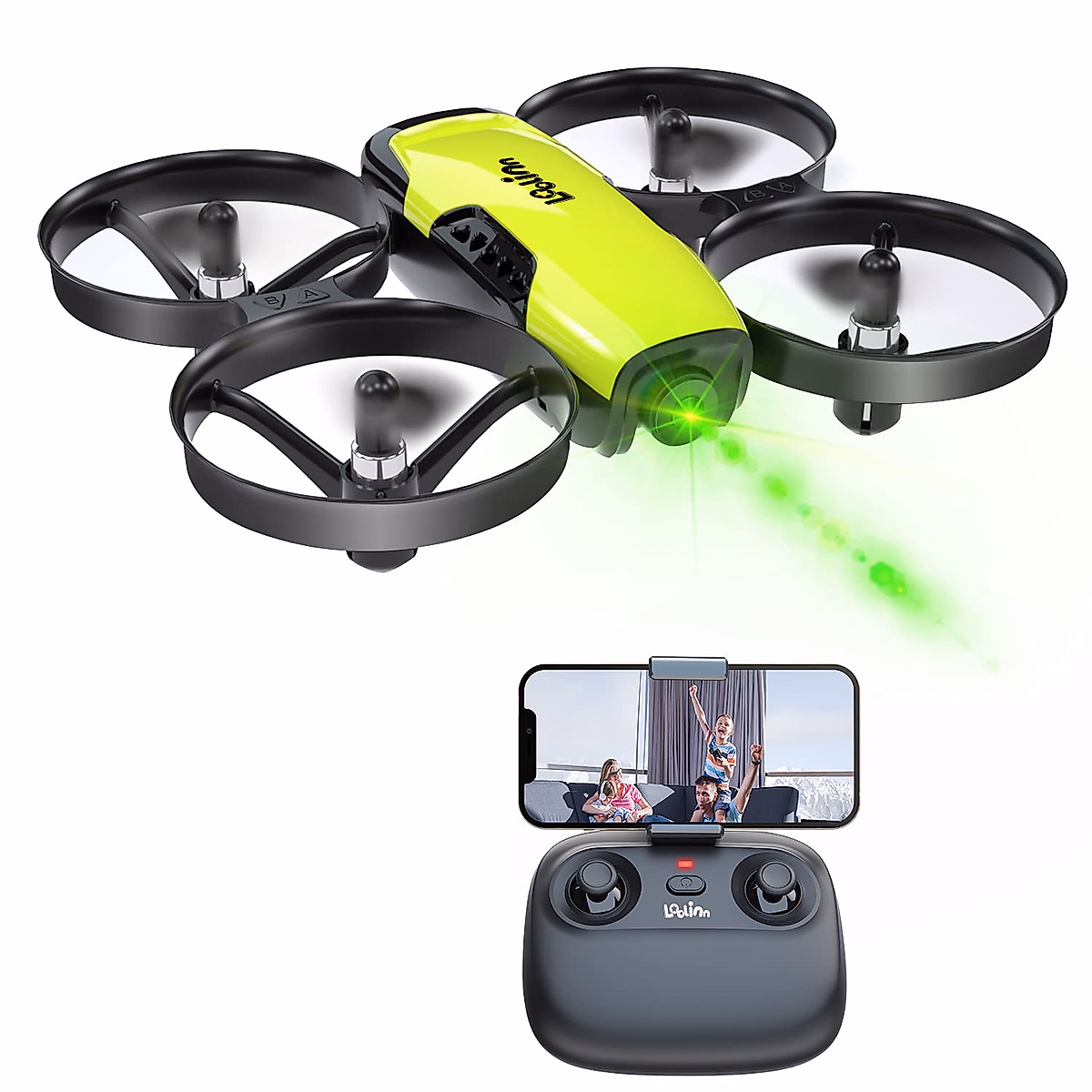 Loolinn | Drones for Kids Gift with Camera - Mini Drone with 90° Adjustable Camera, Safe for Kids, Photos and Videos, Includes three batteries (Gift for Kids)
