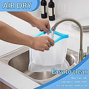 10 Pack Reusable Food Storage Bags, BPA Free Reusable Freezer Bags(2 Reusable Gallon Bags + 4 Leakproof Reusable Sandwich Bags + 4 Food Grade Kids Snack Bags) Resealable Lunch Bag for Meat Fruit Veggies