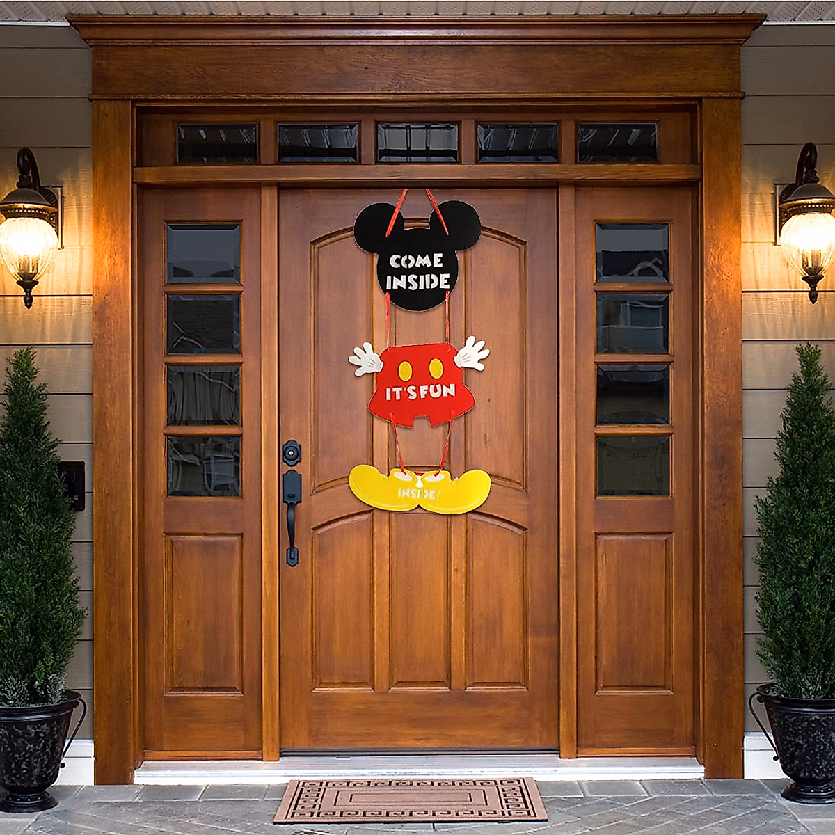 Mickey 1st Birthday Party Supplies Include Banner, Welcome Sign Door Hanger, Cake Topper, Confetti, Hat, High Chair Banner, Balloons Graland Arch, for Mickey Theme Mouse Party Decorations