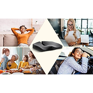 Libiyi Seat Comfort Pro, Libiyi Non-Slip Comfort Cushion Pad, Ergonomic Seat Cushion for Hip and Back Pain Office Chair, Memory Foam Seat Cushion for Chair,Car Back Pad Support for Chair (Blue)