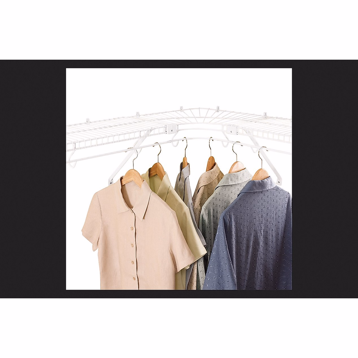 Rubbermaid Commercial Products Wire Shelving, 12-Inch, White, Closet Organizer and Storage, Floating Corner Shelves/Clothes Rack for Laundry Room/Closet/Basement