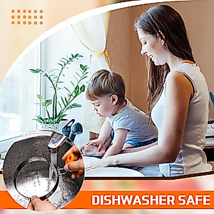 6 Pcs Professional Egg Ring Pancake Ring Set Stainless Steel Fried Egg Ring Griddle Pancake Shapers with Orange Silicone Handle for Breakfast Omelette Sandwich (4, 6 Inch)