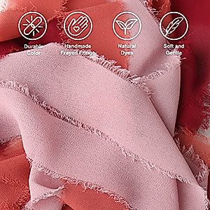 Furnizone Chiffon Silk Ribbon for Gift Wrapping, Pink Red Ribbon for Wedding Invitation Bouquet, 3 Rolls 1.5" Wide x 7 Yd Gift Wrapping Ribbon, with 10Pcs Wax Seal Stickers