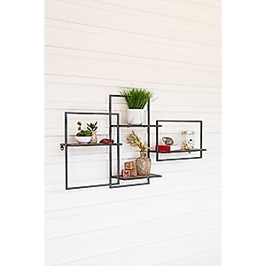 Kalalou CHW1187 Multi Level Wood and Wall Shelf, See Image