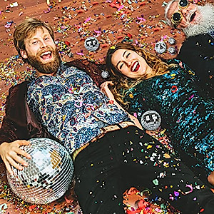 66 PCS Mirror Disco Ball for Party, 3.94/3.15/2.36/2/1.18 Inches Silver Hanging Disco Ball Reflective Glass Disco Ball for Christmas Tree Ornament Holiday Party Home Decorations