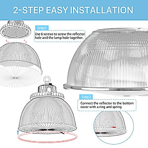 HYPERLITE 60 Degree PC Reflector ONLY for Hero Series LED High Bay Light (Clear with Cover) 2-Pack