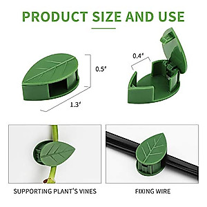 Plant Climbing Wall Fixture Clips 50 Pcs,Self-Adhesive Hook Vines Traction Invisible Holder Supporting Wire Fixing,Green Leaf Simulation for Garden Wall Clip