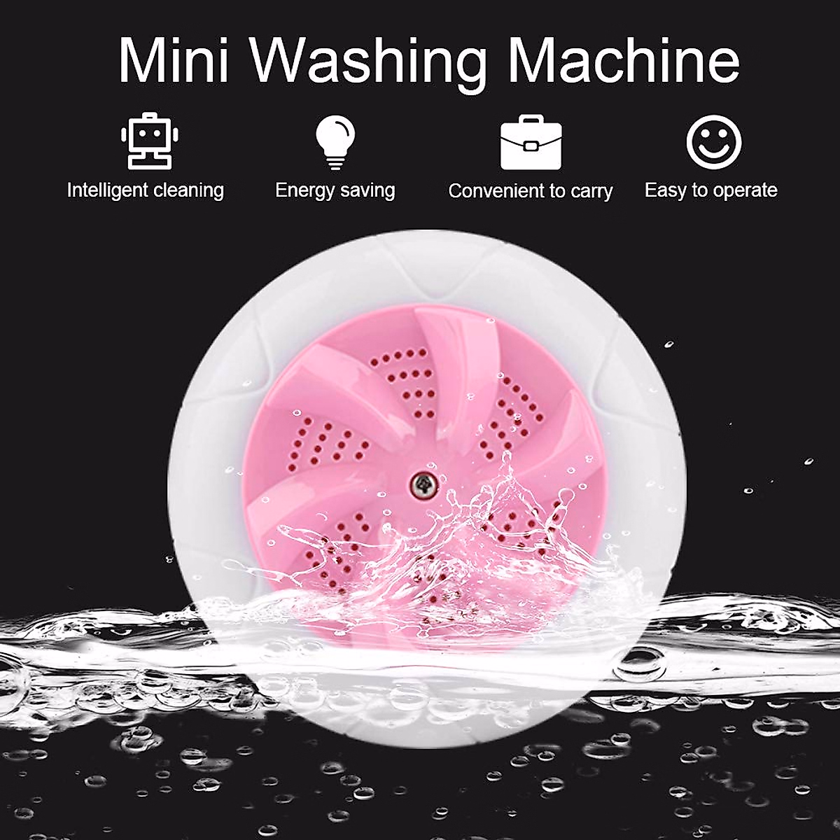 Milltrip Mini Washing Machine, Mini Ultrasonic Washing Machine USB Portable Washing Machine for Home, Travel, Business Trip, Apartment, Dorm (Pink)