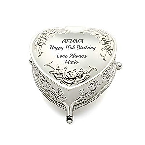 Engravable Heart Shaped Jewelry Box for Bridal Attendant