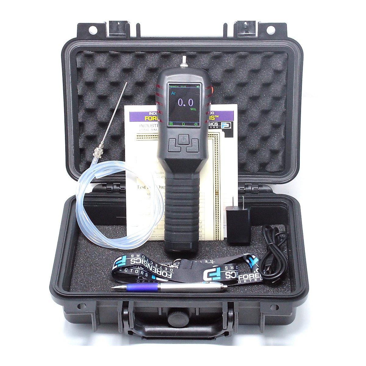 Argon Gas Analyzer | USA NIST Calibration | Built-in Pump & Probe | 0-100% with 0.1ppm Resolution | Leak Tester & Purity |