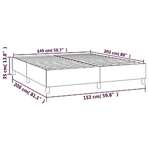 vidaXL Box Spring Bed Frame Home Indoor Bedroom Bed Accessory Wooden Upholstered Double Bed Base Furniture Light Gray 59.8"x79.9" Queen Fabric