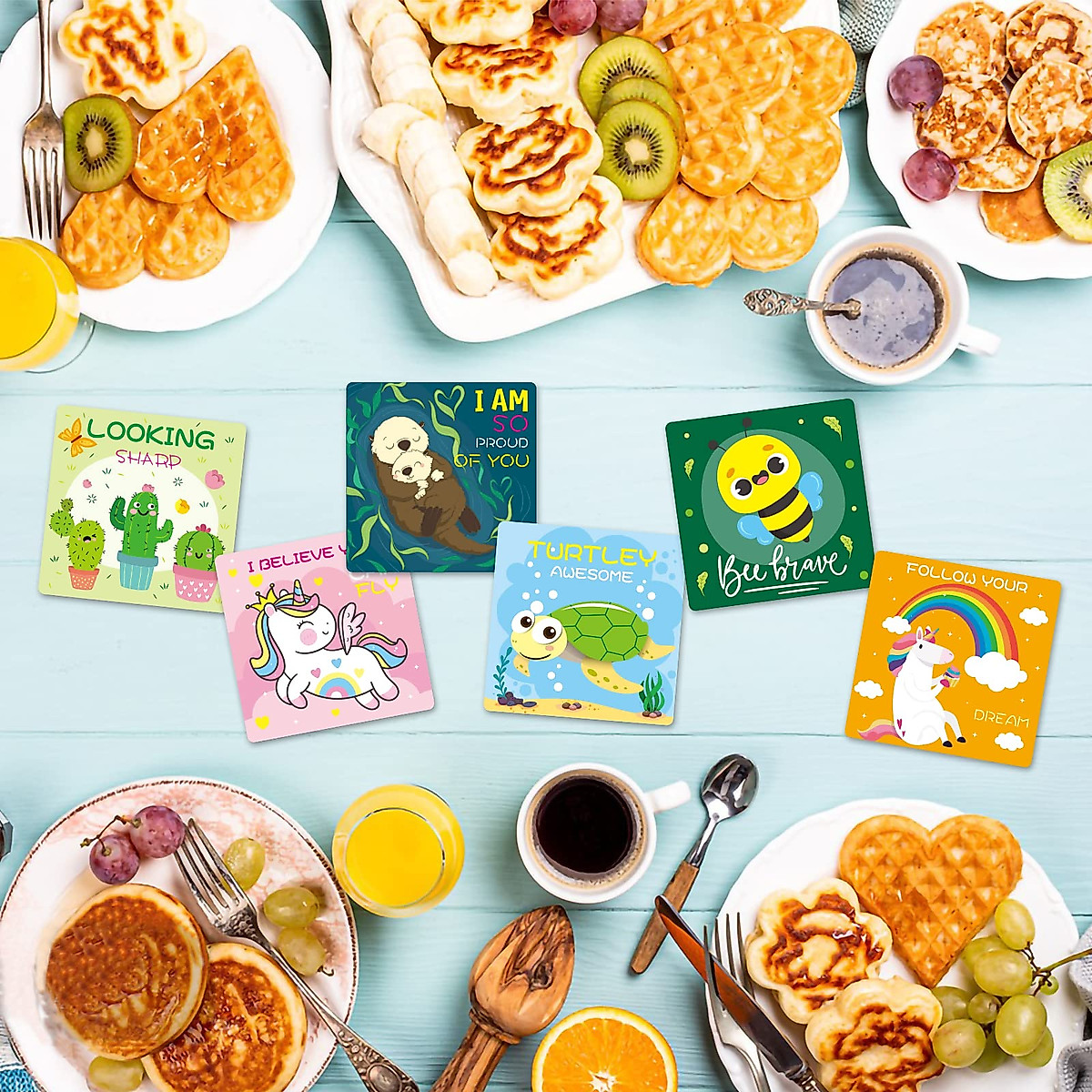 Cute Lunch Box Notes for Kids 108 Pack Funny Daily Inspirational Motivational Encouragement Thinking of You Cards for Boys and Girls Lunchbox Back to School Supplies Gifts