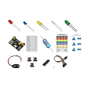 Electronic LED Starter Kit - 74 Pieces - Works with Arduino, Nano, Raspberry Pi, Other Project Boards