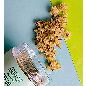 Amire Tea Tree Oil Exfoliating Body and Foot Scrub with Dead Sea Salt, Great for Acne, Dandruff, Stinky Feet, Infused with Argan Oil and Shea Butter to Moisturize