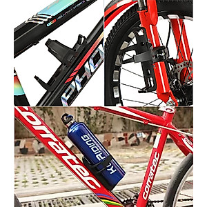 2 Pack Bike Bottle Holder, Universal Bicycle Water Bottle Cage Holder, Water Cup Holder for Bike Stroller Walker, Adjustable Mountain Bike Drink Cup with 360 Degree Rotating for Cycling MTB Black+Red