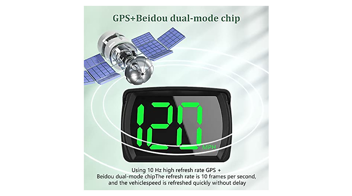 ARLRORO New Head Up Display for Cars,GPS Digital Speedometer with mph Speed, USB Cable Install ...