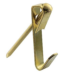 Youliang 50pcs Photo Frame Hook Hardware Accessories 50lb Decorative Painting Wall Hanging Metal Hook with 50x2.5mm Nails for Photos, Decorations, Clocks, Clothes