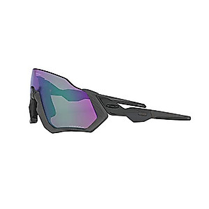 Oakley Men's Oo9401 Flight Jacket Rectangular Sunglasses, Steel/Prizm Road Jade, 37 mm