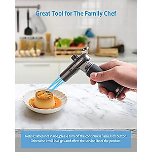 RONXS Torch Lighter, Multipurpose Lighter with Dual Flame, You Can Switch Single /Dual to Meet All Your Need, Heavy Duty Construction Butane Torch, Butane Gas Not Included