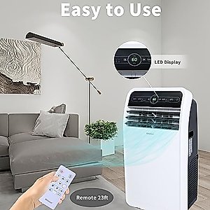 Shinco 12,000 BTU Portable Air Conditioner, Portable AC Unit with Built-in Cool, Dehumidifier&Fan Modes for Room up to 400 sq.ft, Room Air Conditioner with Remote Control, 24 Hour Timer, Installation Kit