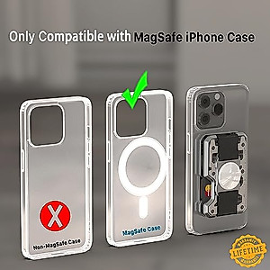 niubuy Magnetic Wallet & Minimalist Slim Wallet for Men -MagSafe Wallet-Hard Shell Lightweight iPhone Wallet - for iPhone 14 Pro Max/ 14 Pro/ 14/13 Pro Max/ 13 Pro/ 12 Pro Max -Gray