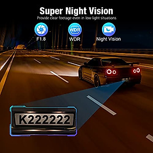 Sarmert Dash Cam Front and Rear with 64GB SD Card, 4K Car Dashcam+1080P Backup Camera Built-in 5G WiFi GPS, Small Dual Dash Camera for Cars with WDR Night Vision, 170° Wide Angle, 24H Parking Mode