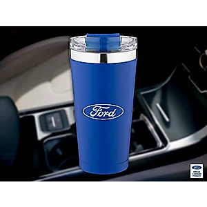 Helm Ford Basecamp Insulated Tumbler, Travel Coffee Mug With Lid, Blue, 20 Oz.