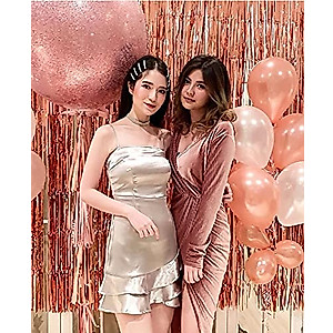 Bachelorette Party Decorations I Rose Gold Shower Curtain, Stripper Man Hanging Swirls and Banner for Birthday Decorations Wedding Engagement Bachelorette Party Supplies Bridal Shower Naughty Supply