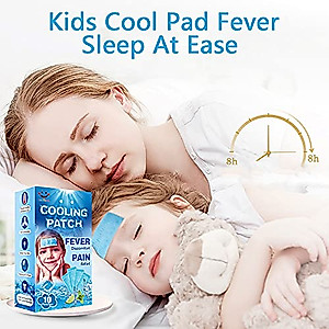 10 Sheets EasYeah Kids Cooling Patches for Fever Discomfort & Pain Relief, Cooling Relief Fever Reducer, Soothe Headache Pain, Pack of 10