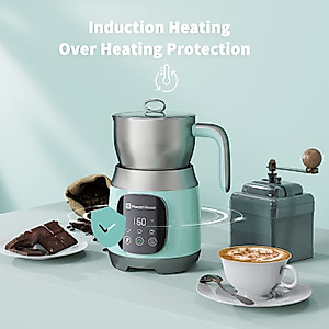 Maestri House Milk Frother, Variable Temp and Froth Thickness Milk Frother and Steamer, 21OZ/600ML Smart Touch Control Milk Warmer, Dishwasher Safe, Memory Function for Latte Cappuccino, Hot Chocolate