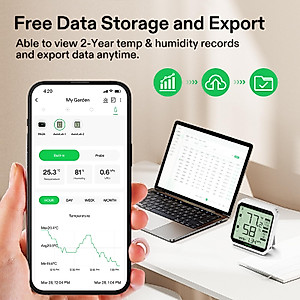 VIVOSUN Digital Thermometer Grow Tent Hygrometer, Indoor Outdoor Temperature and Humidity Meter Guage with Backlight for Home, Office