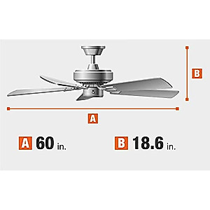 Home Decorators Collection 51714 60" Sudler Ridge LED Brushed Nickel Ceiling Fan