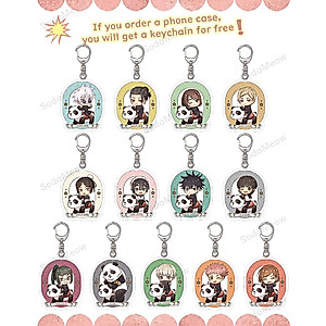 Jujutsu Phone Case Multi-Model Suitable for iPhone 15/14/13/12/11/XS/XR Kaisen Phone Protective Cover, Free Keychain (Fushiguro Toji,iPhone 13 Pro Max)